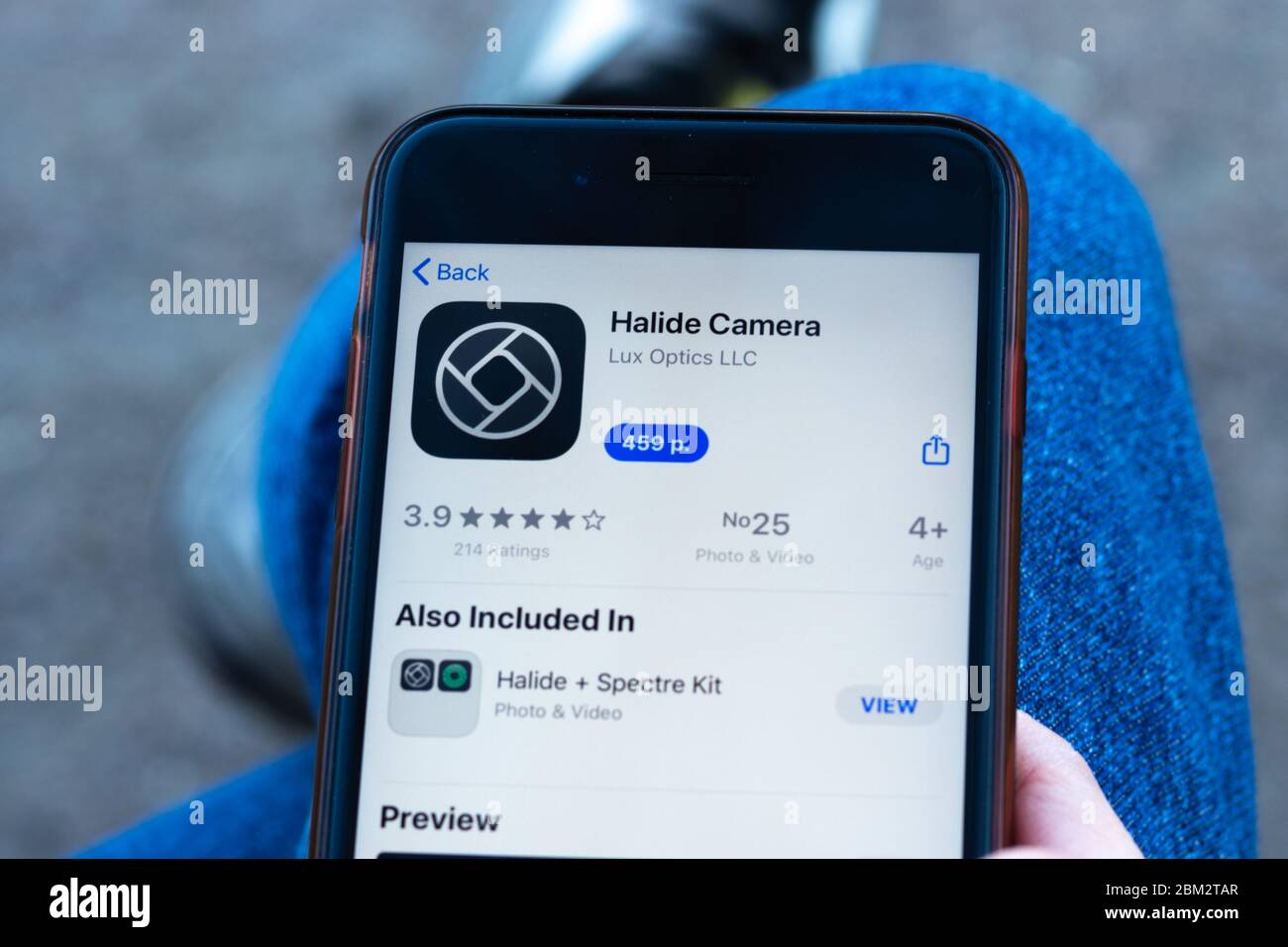 New York, USA - 1 May 2020: Halide Camera app logo close-up on phone ...