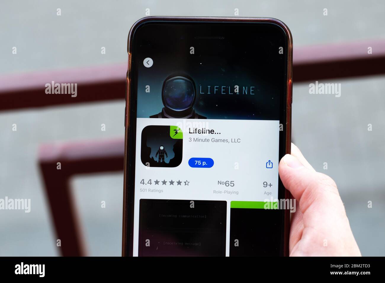 New York, USA - 1 May 2020: Lifeline app logo close-up on phone screen ...
