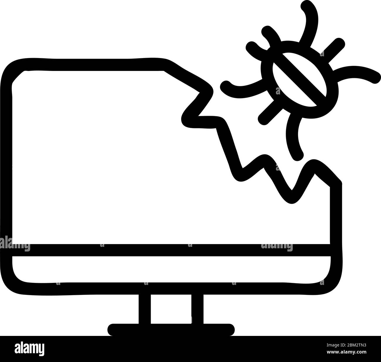 computer virus icon vector outline illustration Stock Vector Image ...