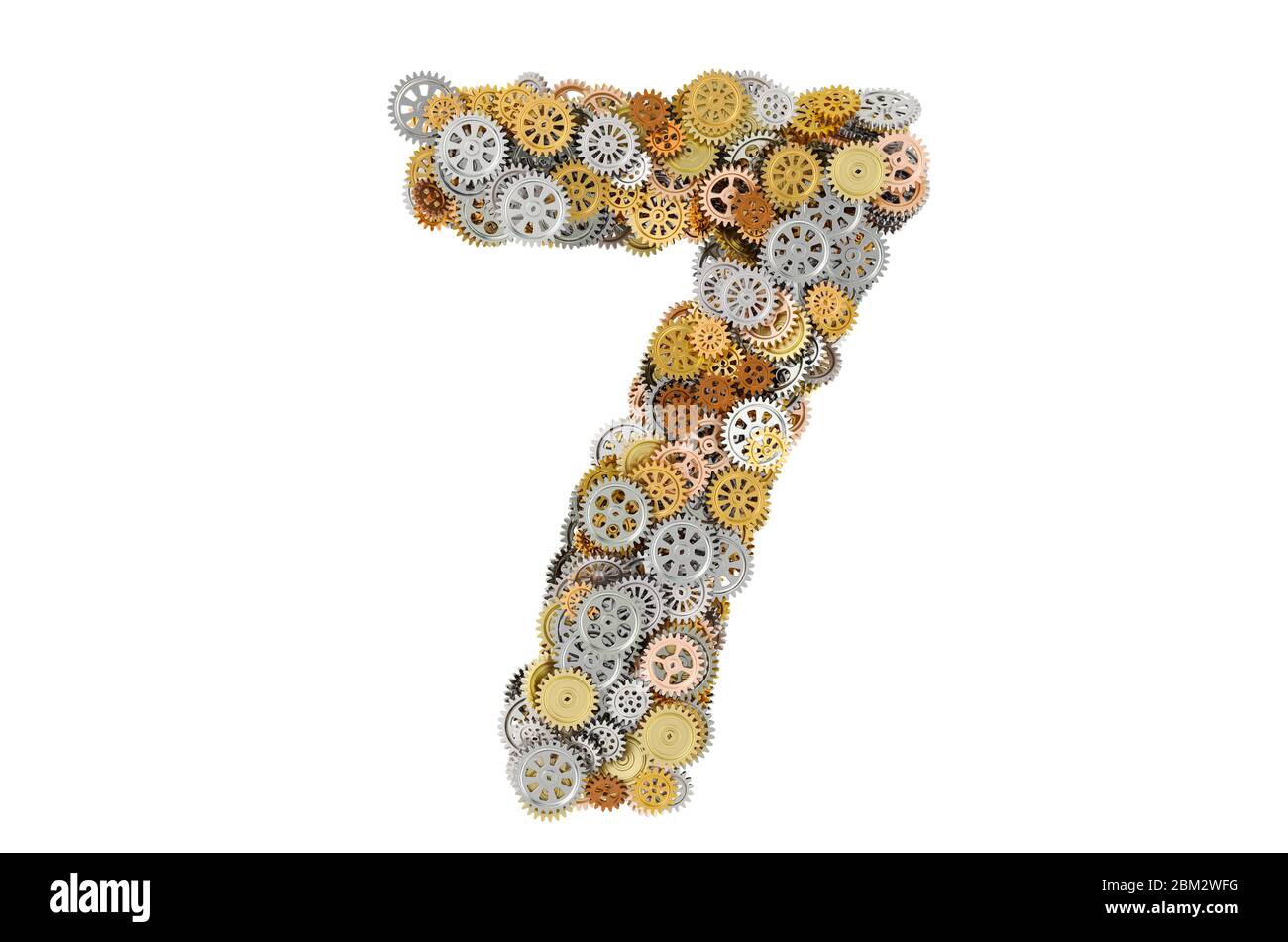 Number 7 from gearwheels, 3D rendering isolated on white background ...