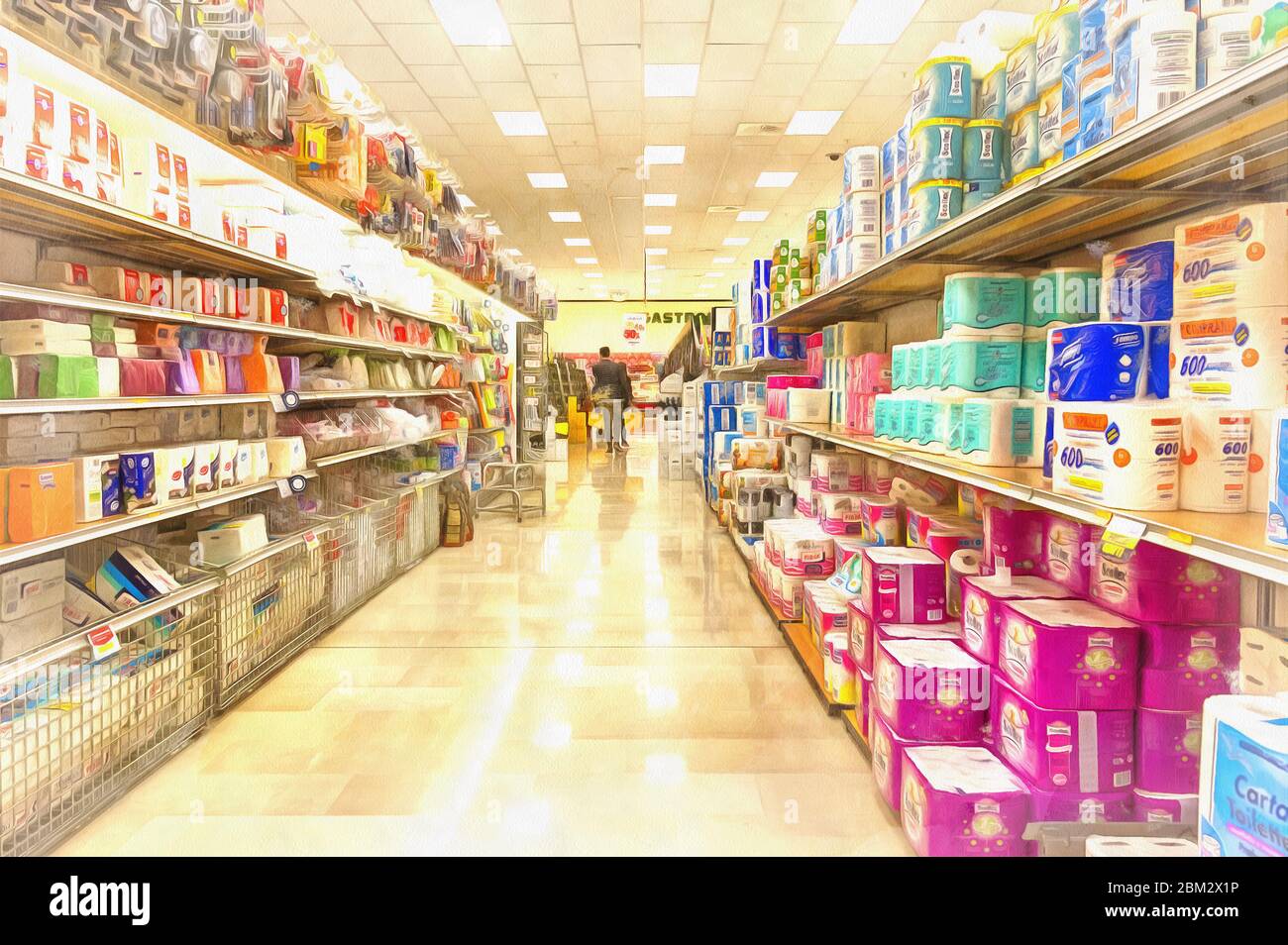 Shop interior colorful painting looks like picturer Stock Photo - Alamy