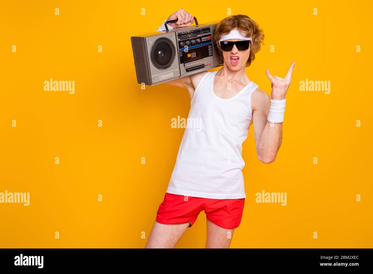 Portrait of his he nice attractive cool funky foxy ginger guy carrying ...