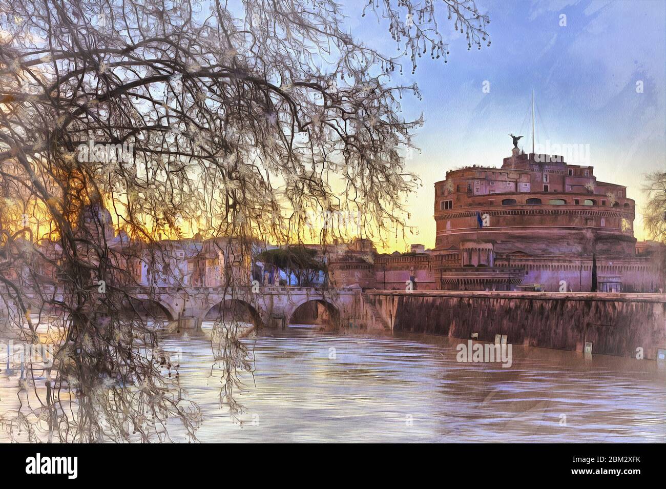 Rome tiber paintings hi-res stock photography and images - Alamy