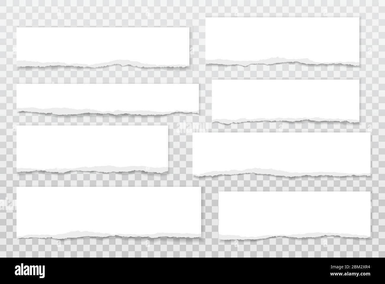 Torn of white note, notebook paper strips, pieces stuck with sticky ...