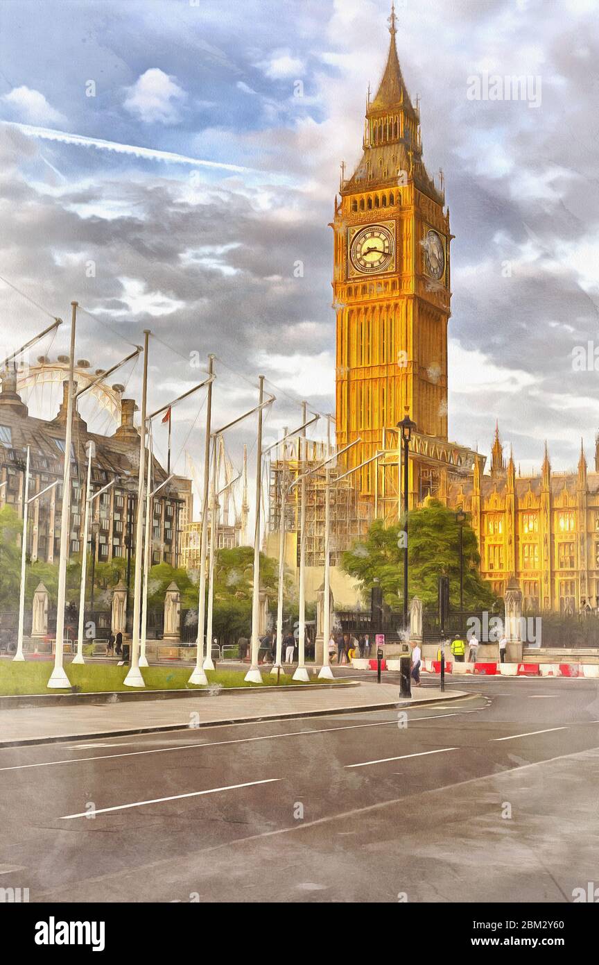Big ben painting hi-res stock photography and images - Alamy