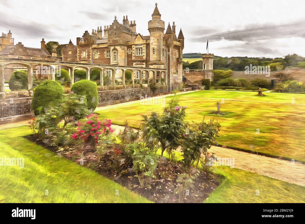 Old palace beautiful view colorful painting looks like picture Stock ...