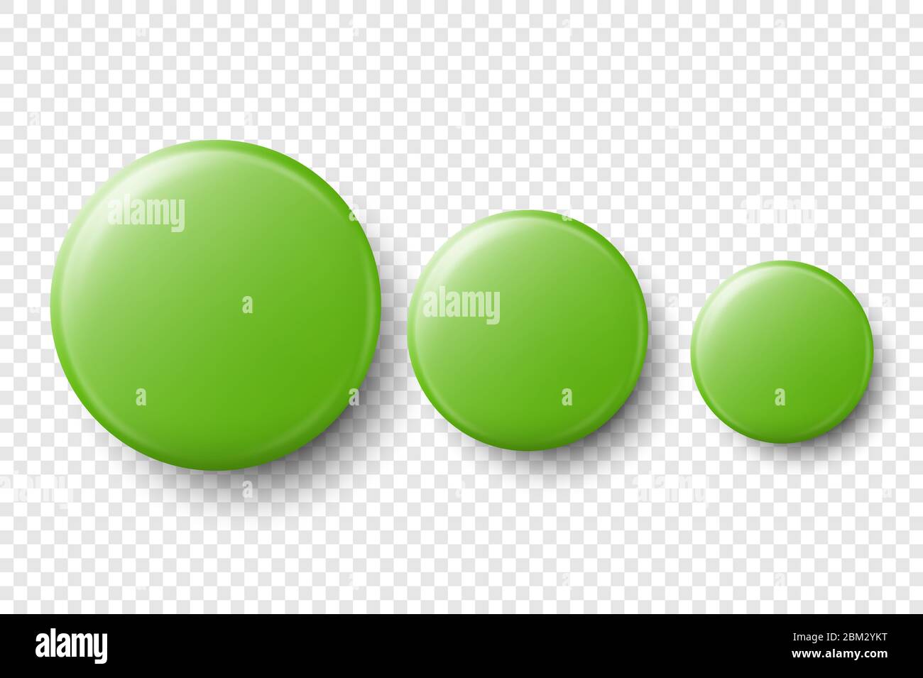 Vector 3d Realistic Green Metal, Plastic Blank Button Badge Set ...