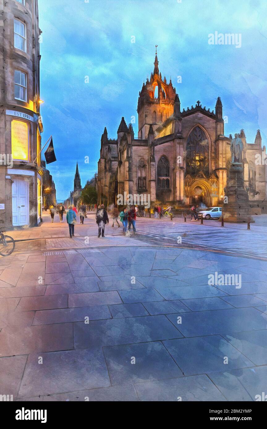 Edinburgh st giles painting hi-res stock photography and images - Alamy