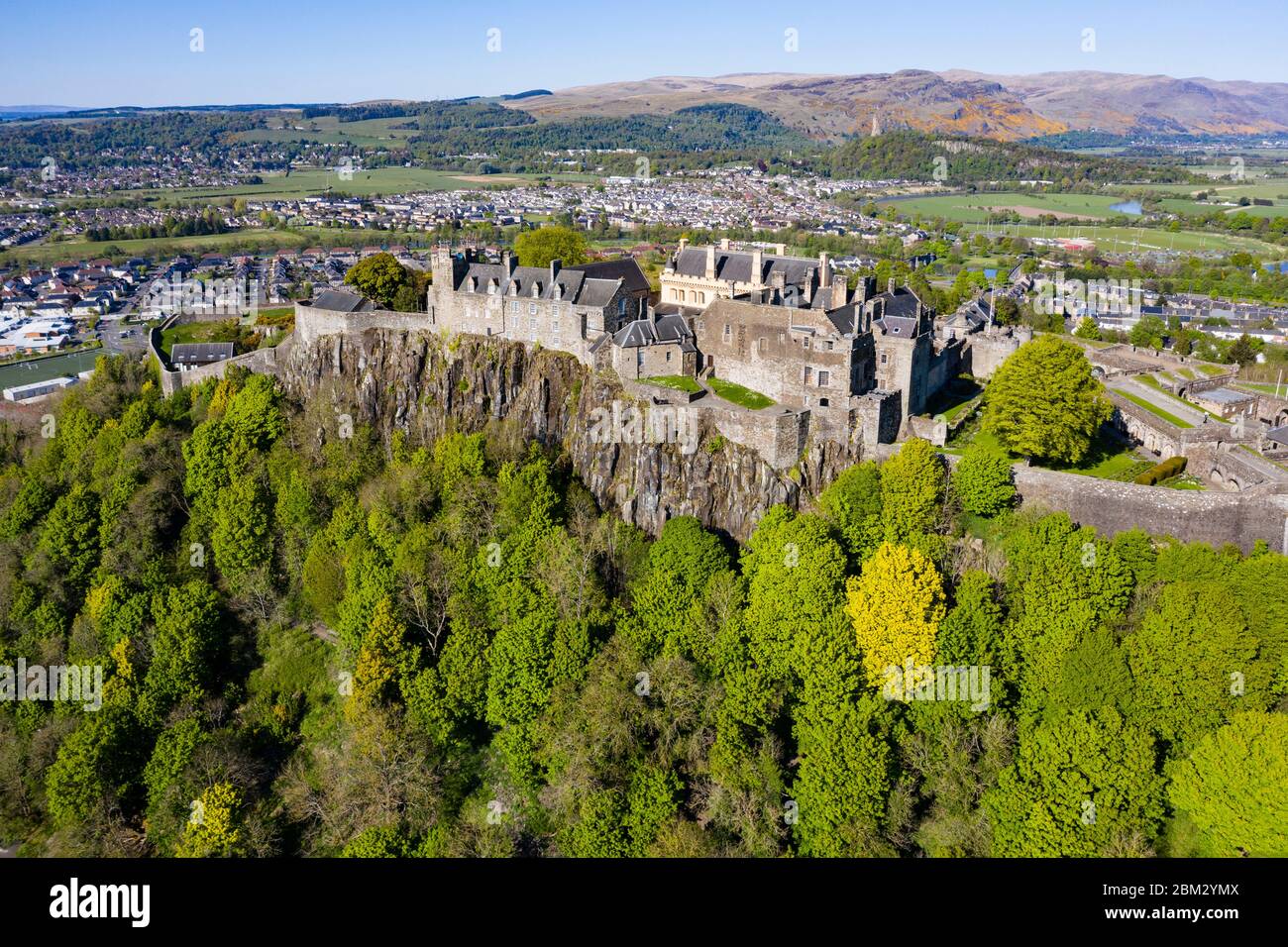 Aerial view from drone of Stirling Castle in Stirling, Scotland, UK ...