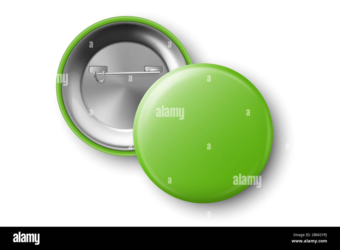 Vector 3d Realistic Green Metal, Plastic Blank Button Badge Icon Set ...