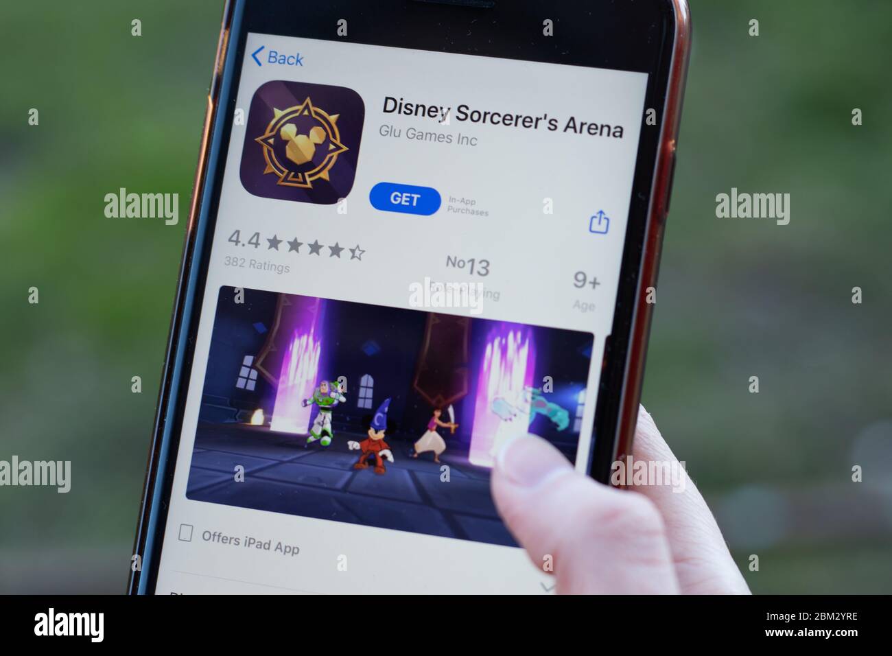 New York, USA - 1 May 2020: Disney Sorcerer Arena app logo close-up on ...