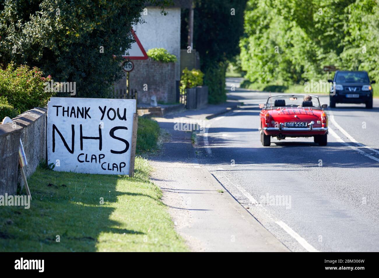 Ibsley, UK. - May 6 2020: A thank you message in appreciation of the ...