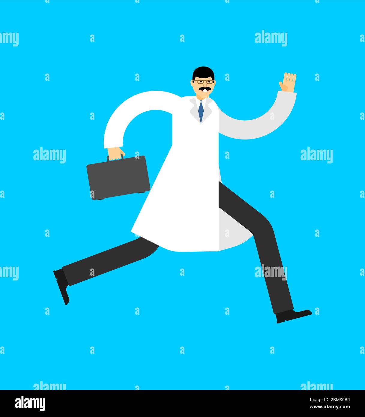 Running doctor. Doc runs to rescue. vector illustration Stock Vector ...