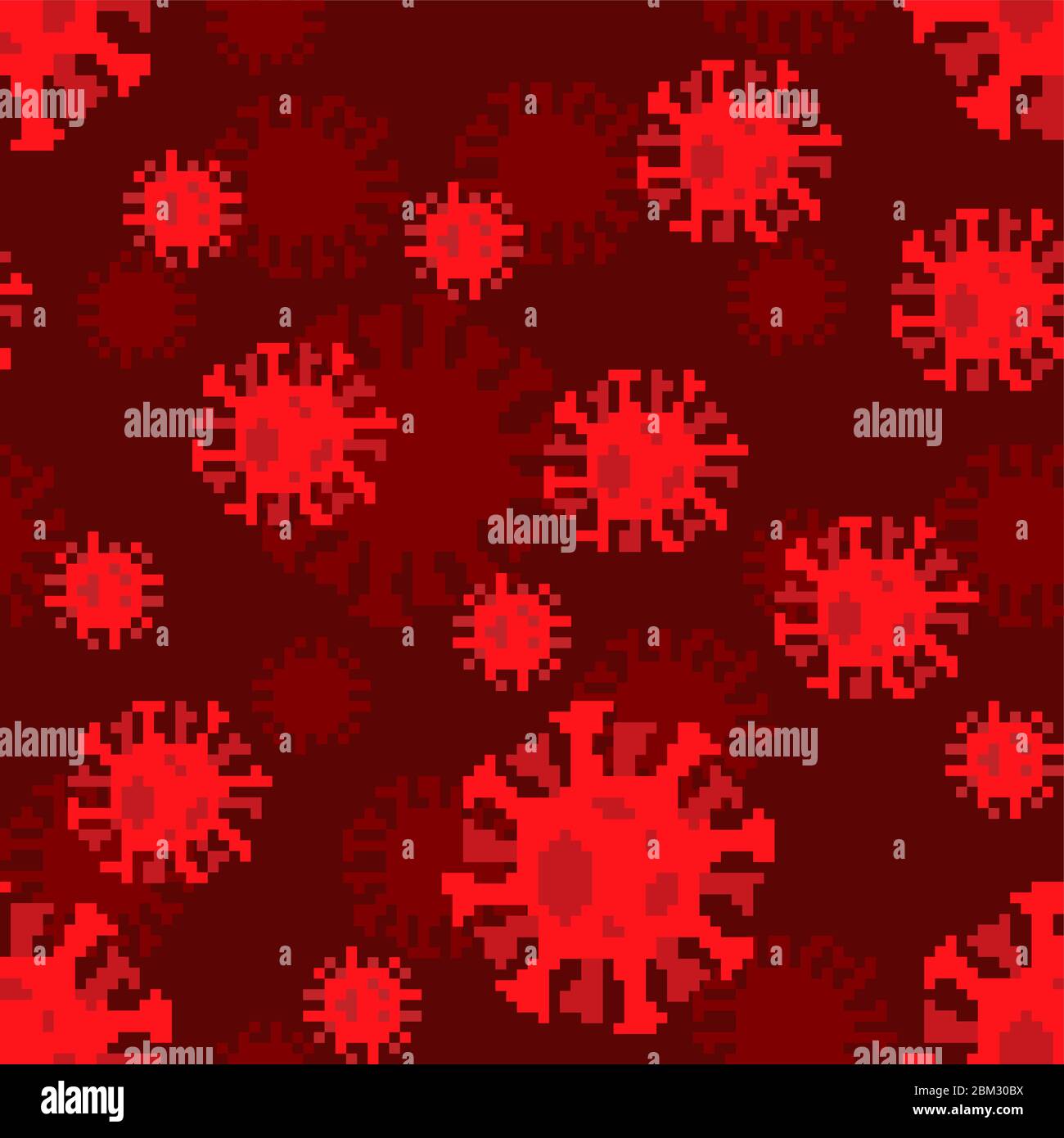Coronavirus pixel art pattern seamless. 8 bit virus background. Global ...