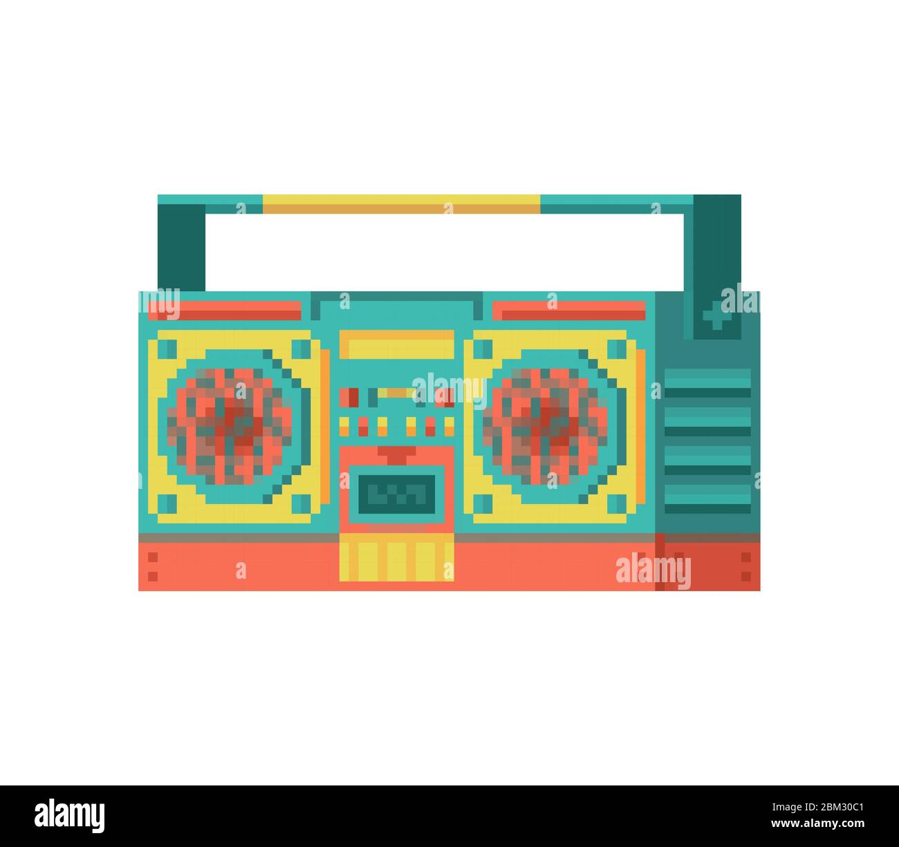 Audio tape recorder pixel art. Boombox 8 bit. Pixelate vector ...