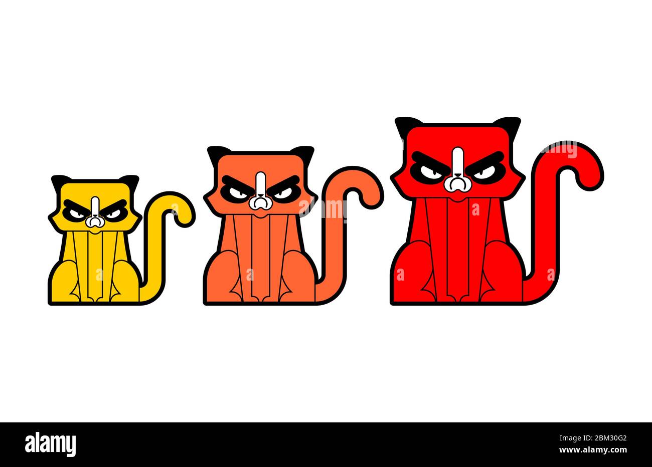 Grumpy Cat Levels Anger. Angry pet. vector illustration Stock Vector ...