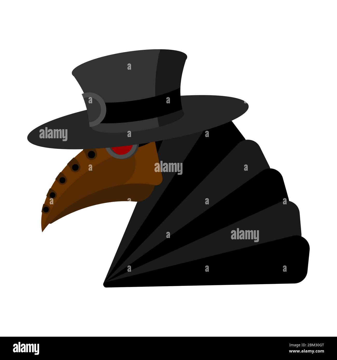 Plague doctor mask. Medieval doc treat pandemic and epidemic. vector ...