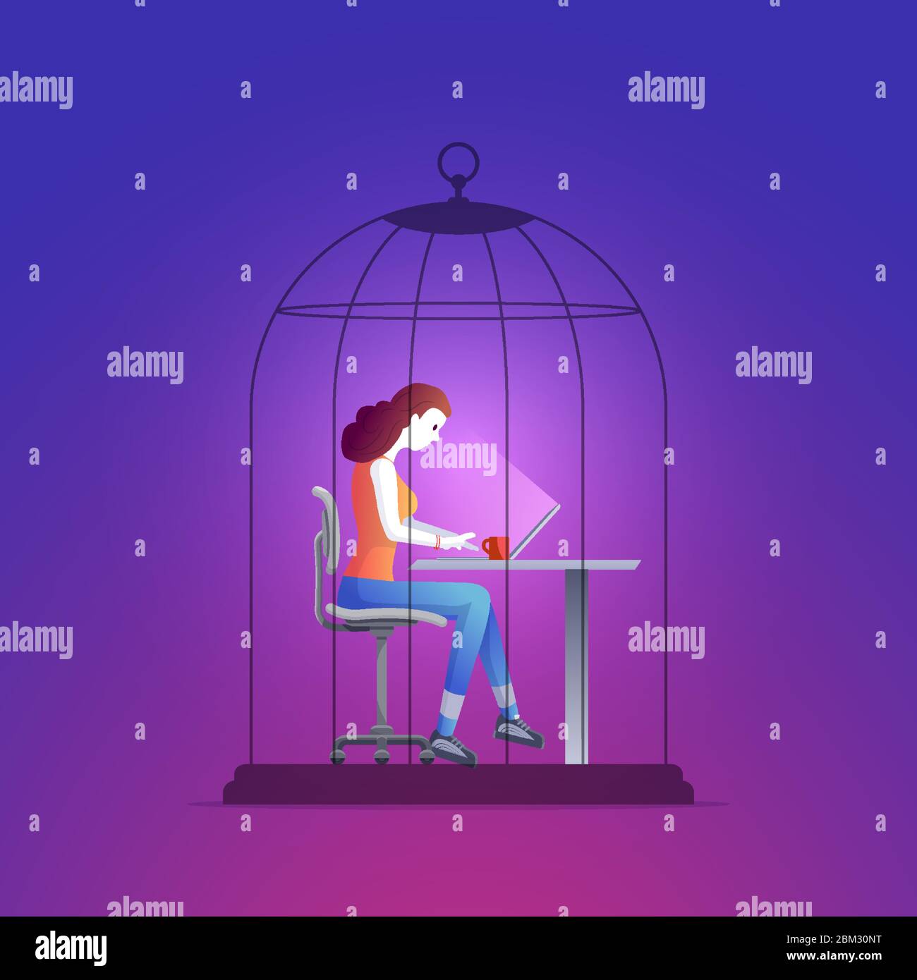 Social distancing, self quarantine and isolation concept vector ...