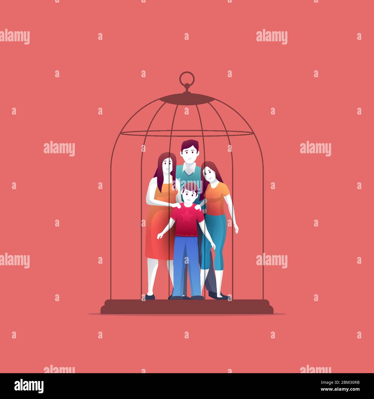 Social distancing, self quarantine and isolation concept vector ...