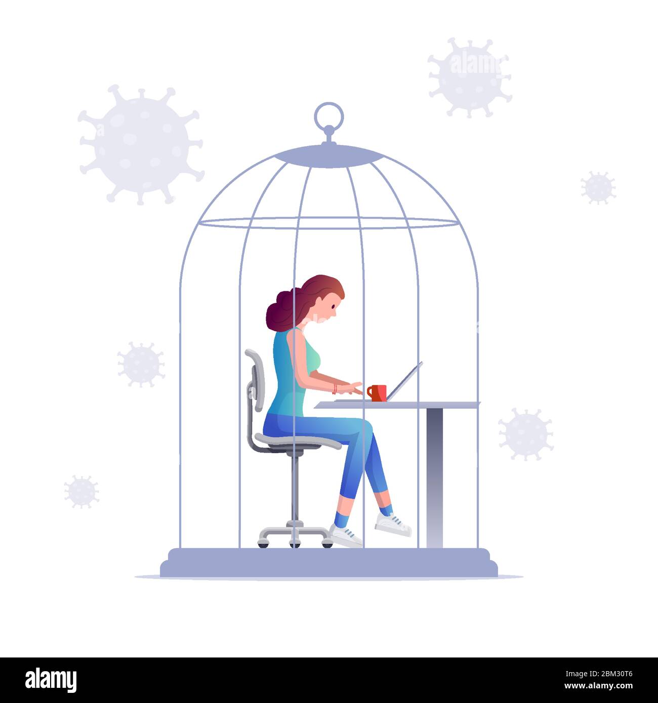 Social distancing, self quarantine and isolation concept vector ...