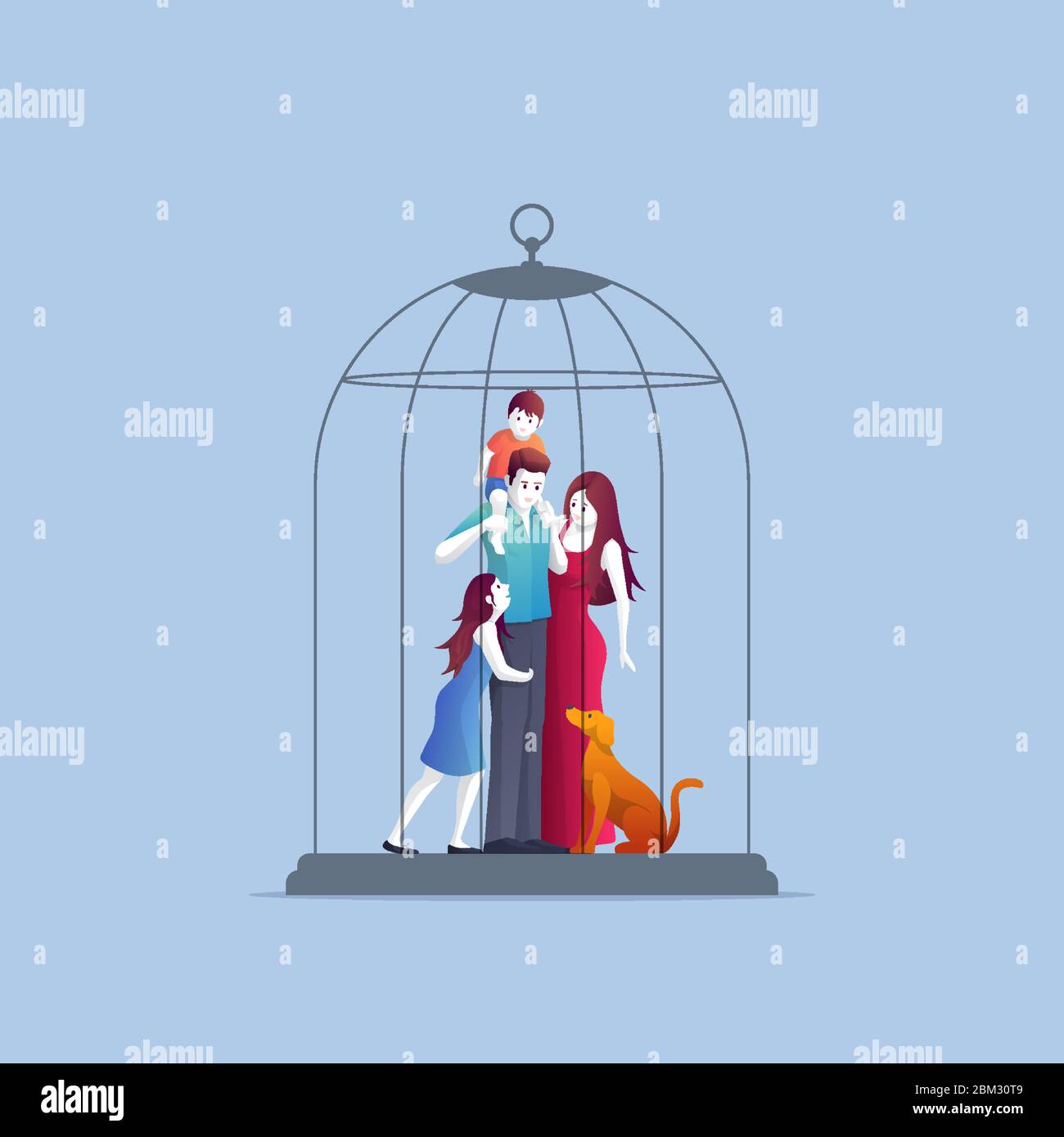 Social distancing, self quarantine and isolation concept vector ...