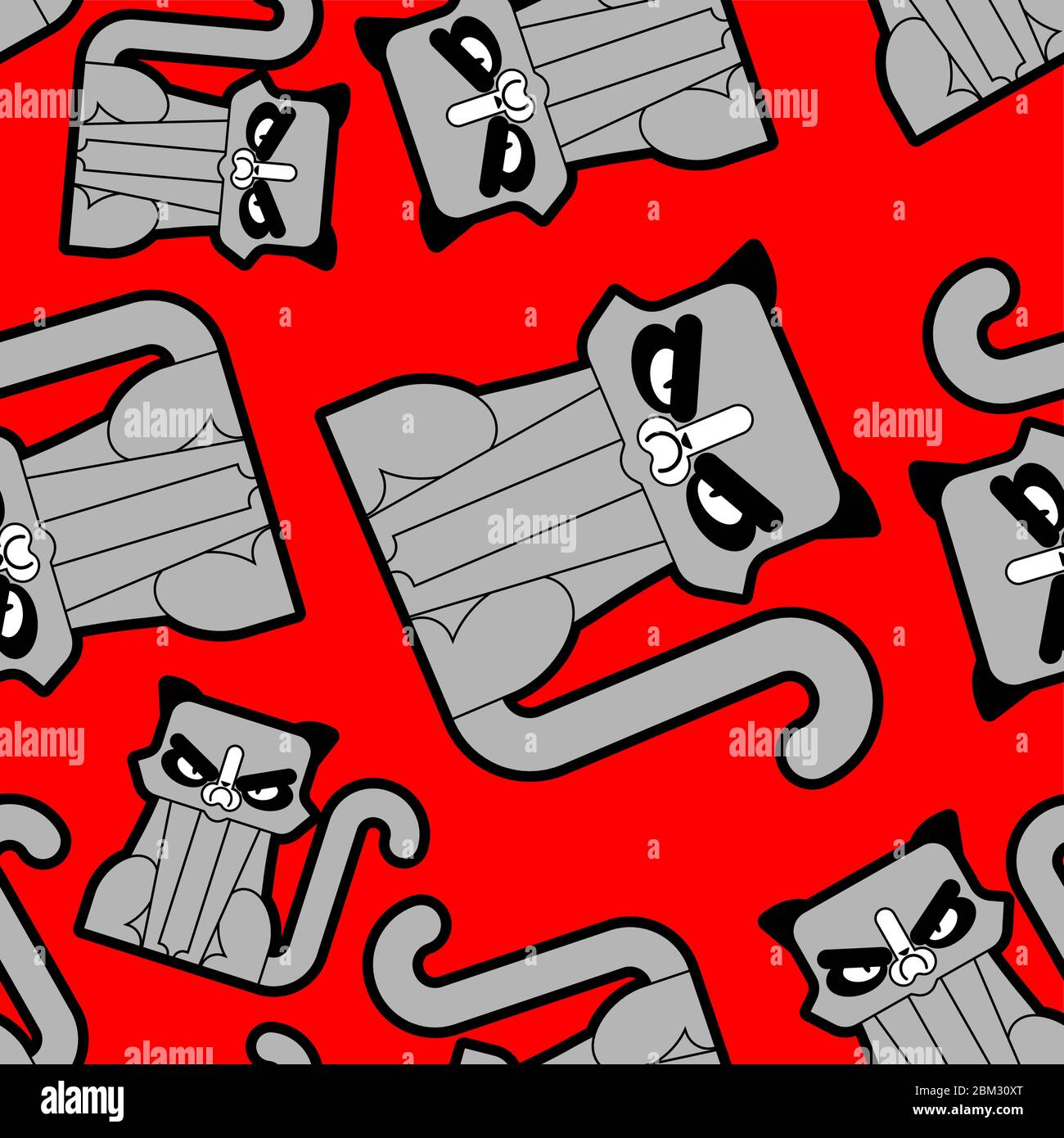 Grumpy Cat pattern seamless. Angry pet background. vector texture Stock ...