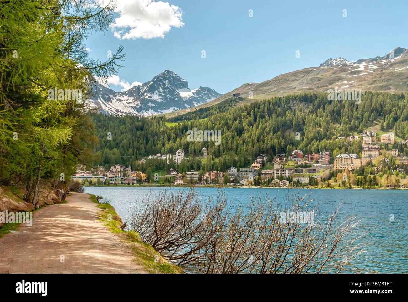 St moritz and lake st moritz in springtime hi-res stock photography and ...