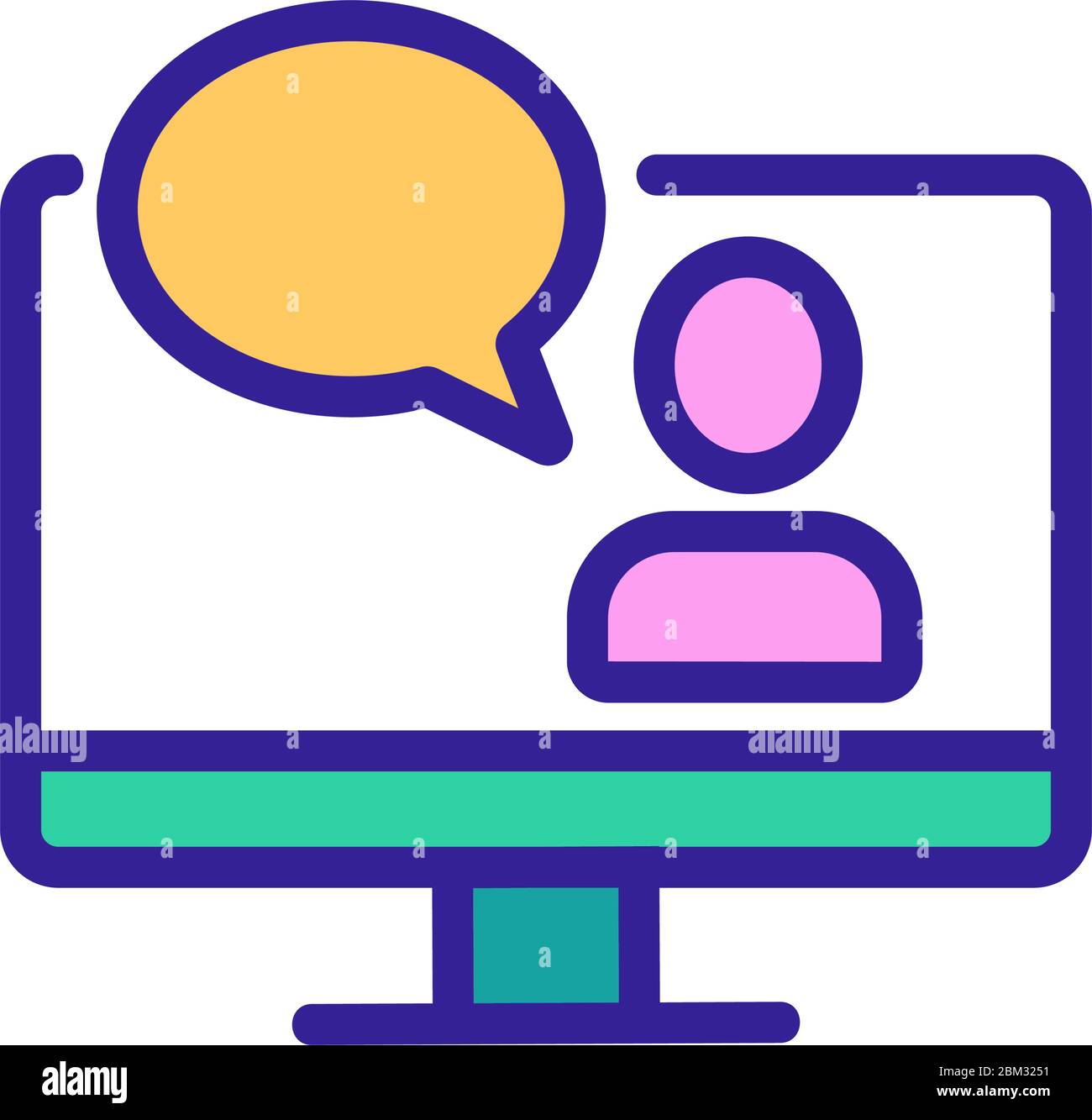 expressing opinions on Internet icon vector outline illustration Stock ...