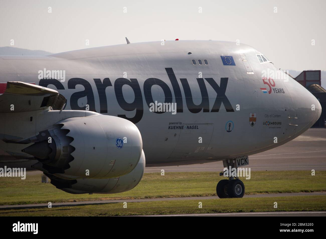 Prestwick, UK. 6th May, 2020. Pictured: A Cargolux Boeing 747-800 ...
