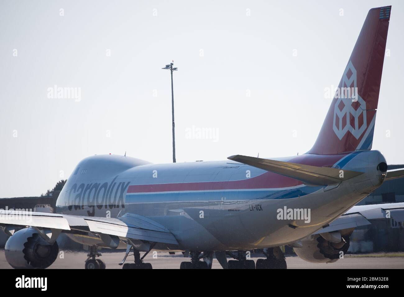 Prestwick, UK. 6th May, 2020. Pictured: A Cargolux Boeing 747-800 ...