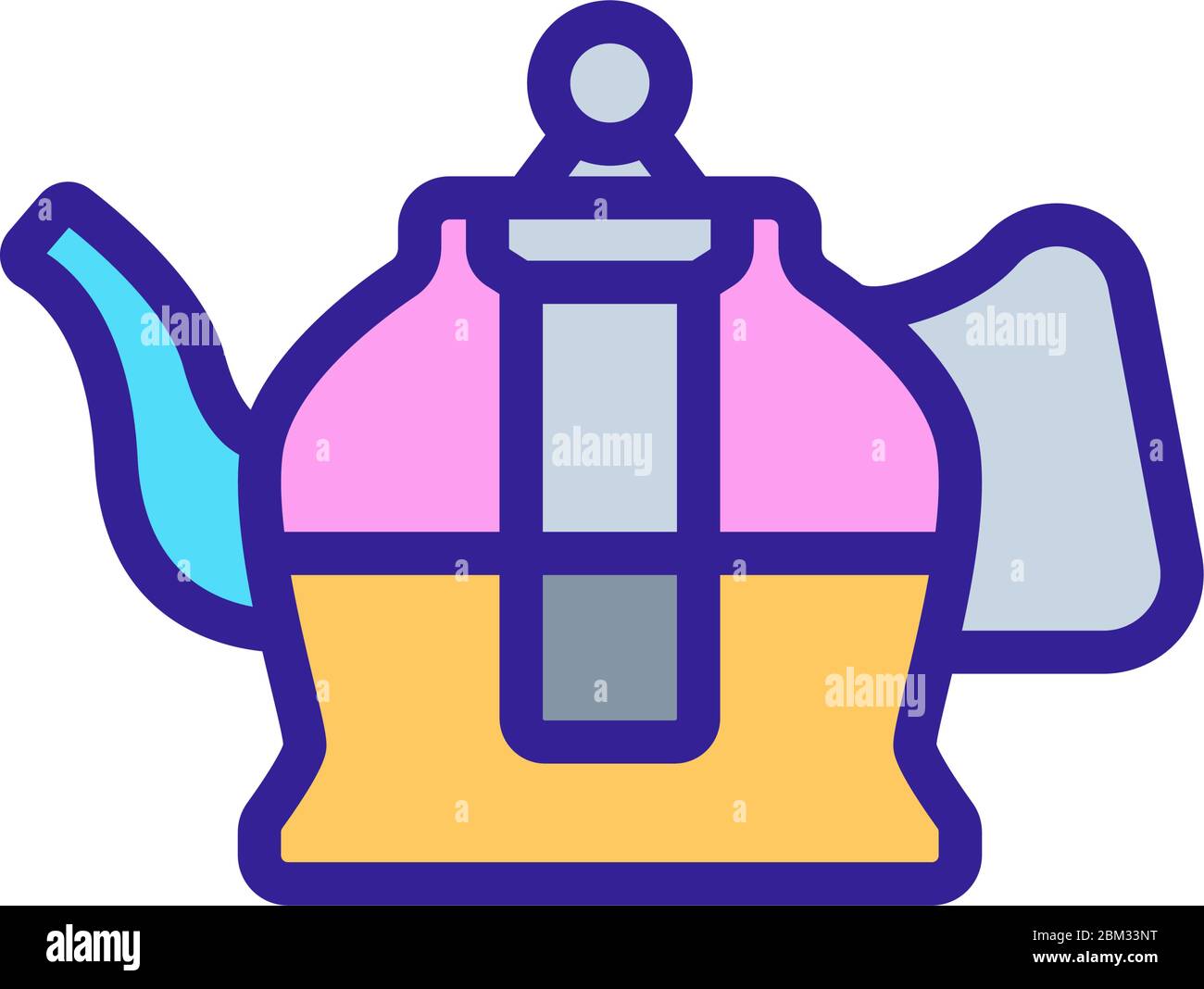 kitchen tea maker with press icon vector outline illustration Stock ...