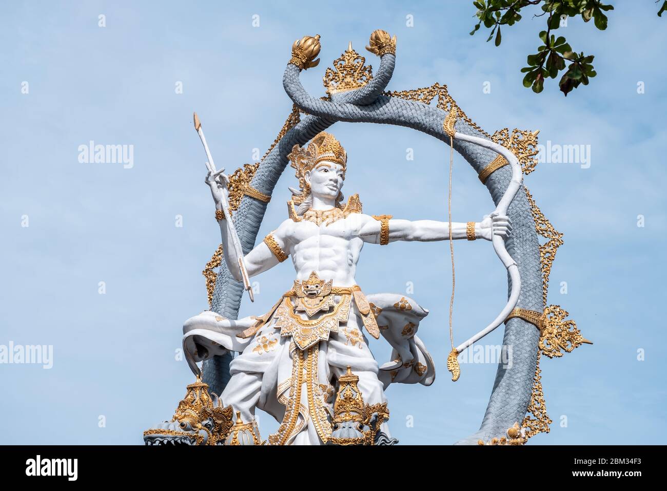 Statue of Arjuna in Ubud Province. Arjuna is archer hero in Hindu ...