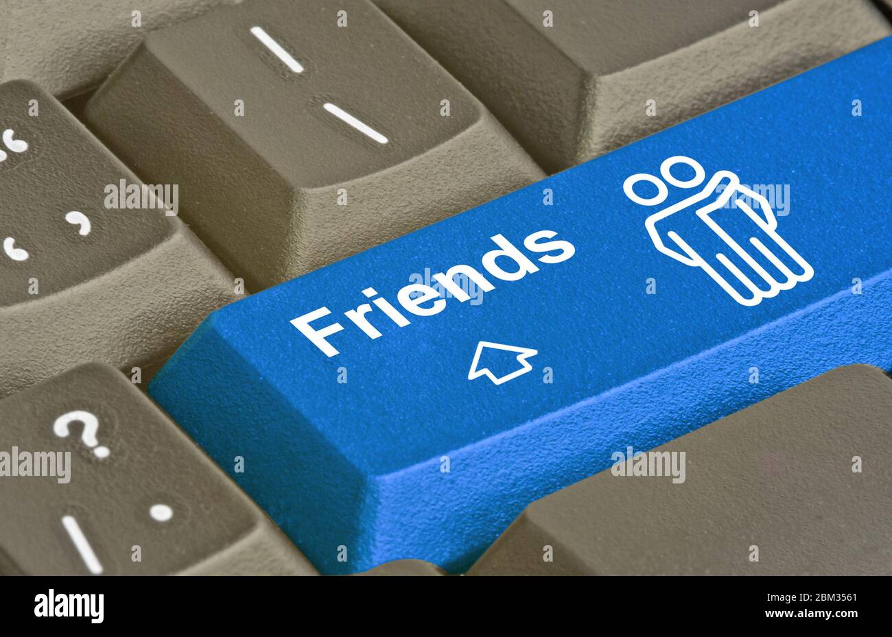 Keyboard with keyfor friends Stock Photo - Alamy