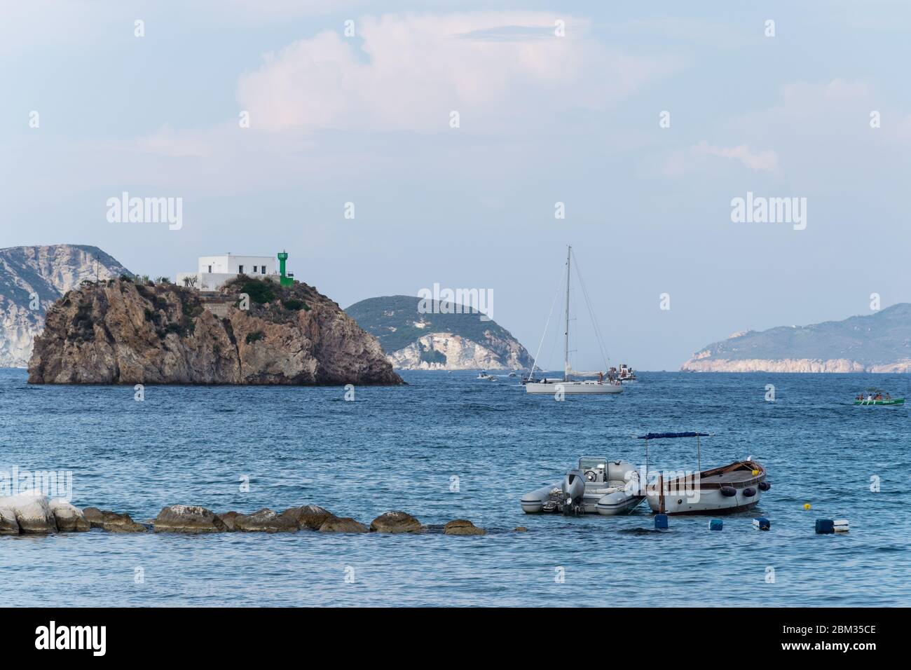 Panorama of the bay in front of the port of Ponza Stock Photo - Alamy
