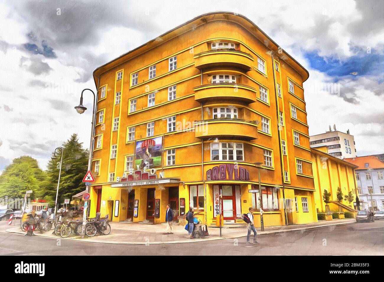 Art deco house colorful painting looks like picture, Berlin, Germany ...