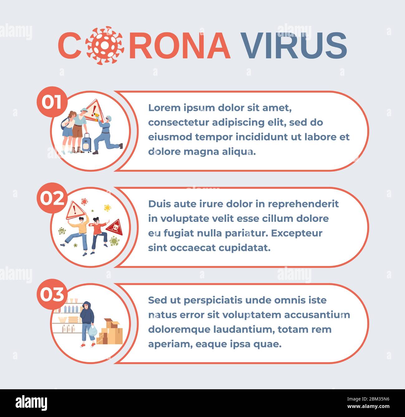 Stop and fight Coronavirus Covid-19 vector banner template with text ...