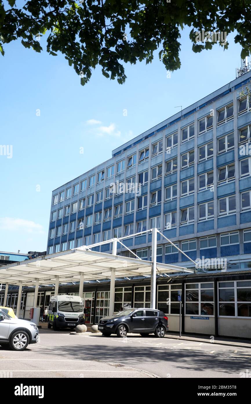 General views of the NHS logo outside Crawley Hospital, Crawley, West ...