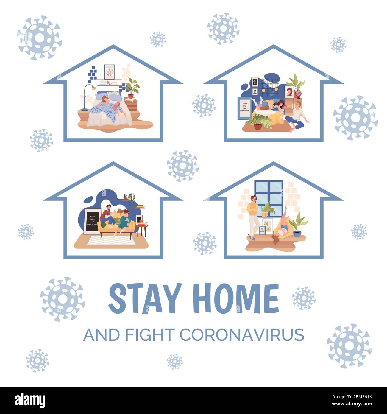 Covid man woman fight Stock Vector Images - Alamy