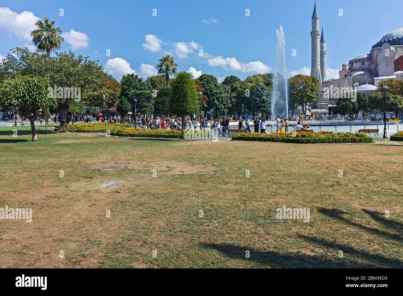 ISTANBUL, TURKEY - JULY 26, 2019: Hagia Sophia Museum and The Sultan ...