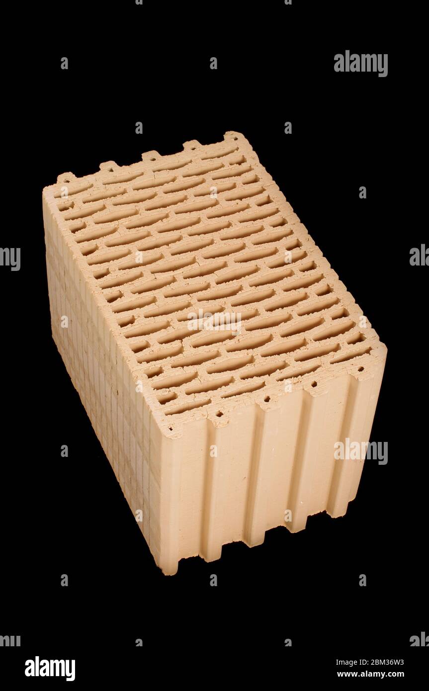 Ceramic building block for house construction made from natural clay ...
