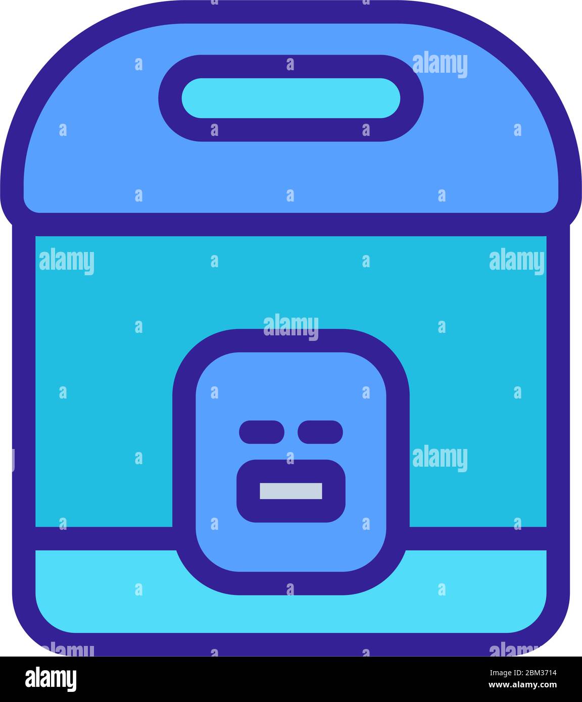 slow cooker with indicator timer icon vector outline illustration Stock ...