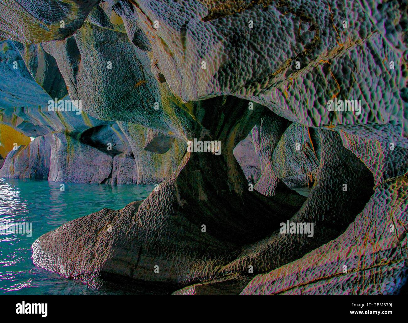 Marble Caves Formation Chile Patagonia Colourful Stone Stock Photo - Alamy