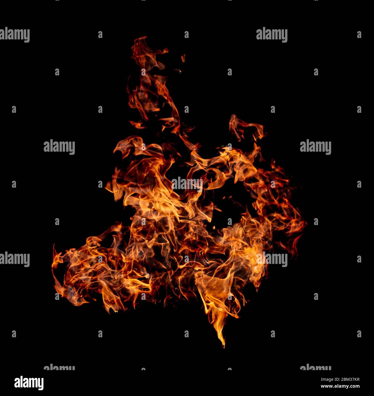 Blazing fire isolated on black, useful graphic resource Stock Photo - Alamy