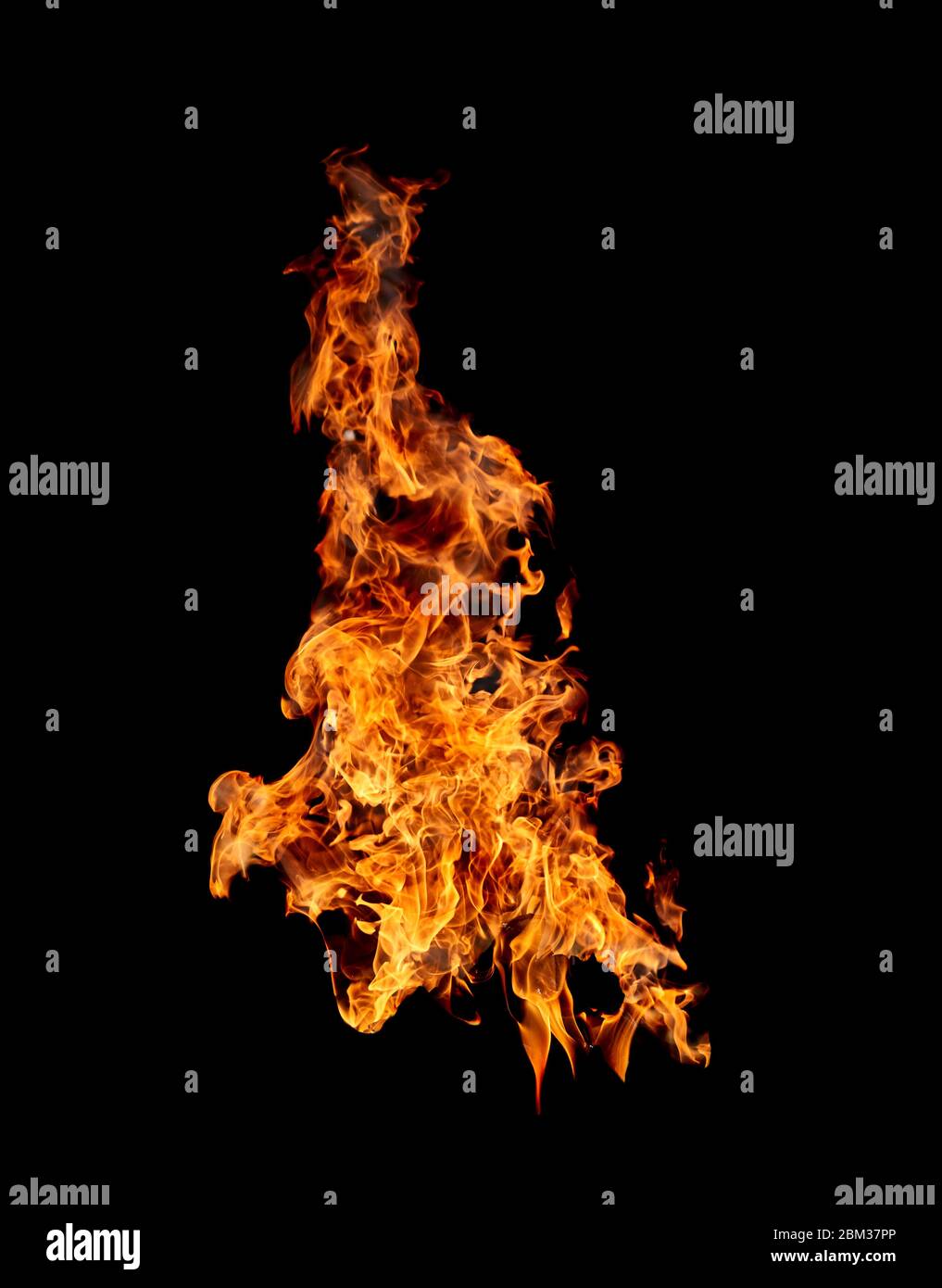 Blazing fire isolated on black, useful graphic resource Stock Photo - Alamy