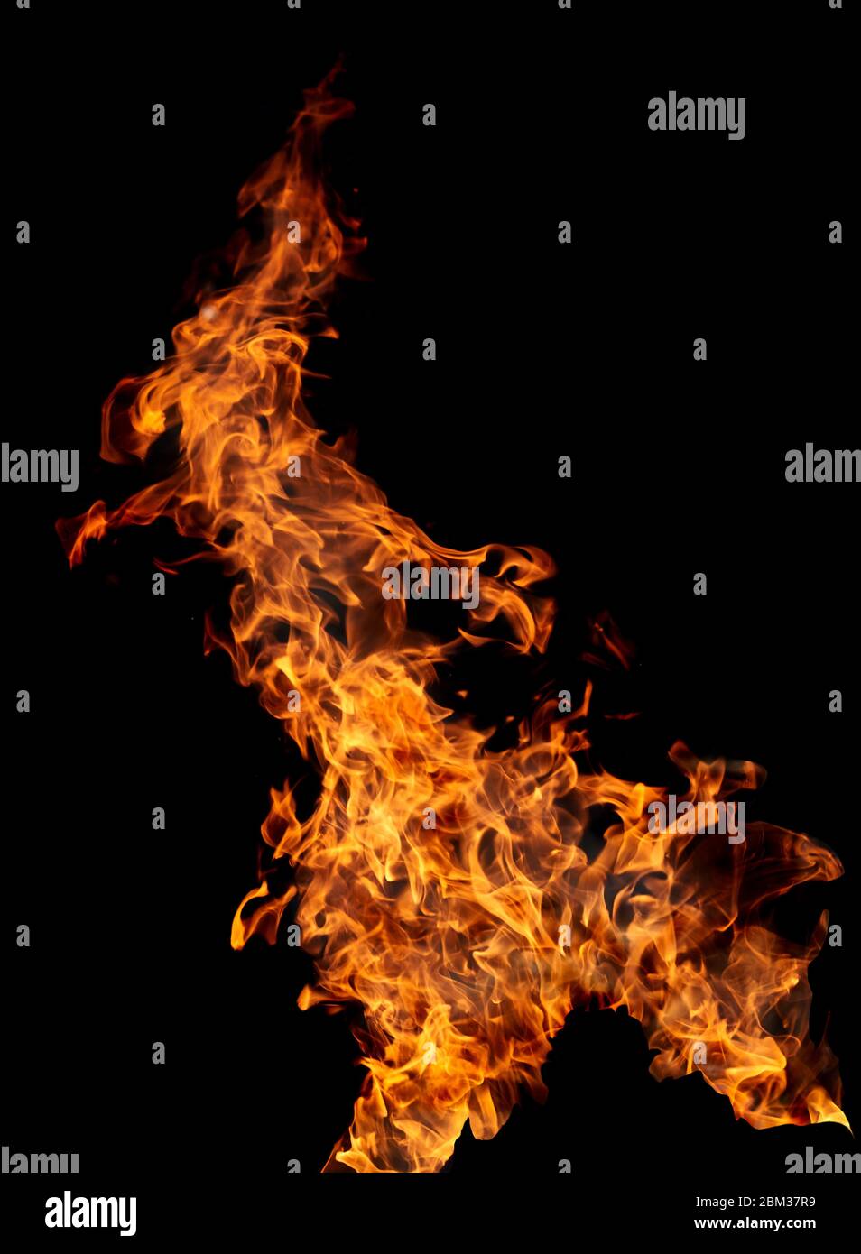 Blazing fire isolated on black, useful graphic resource Stock Photo - Alamy