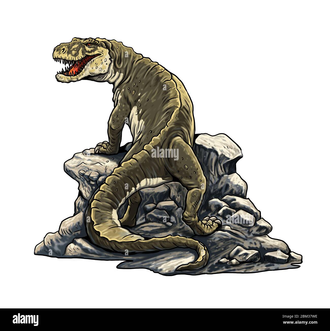 Carnivorous dinosaur - Postosuchus. Dino isolated drawing. Prehistoric ...