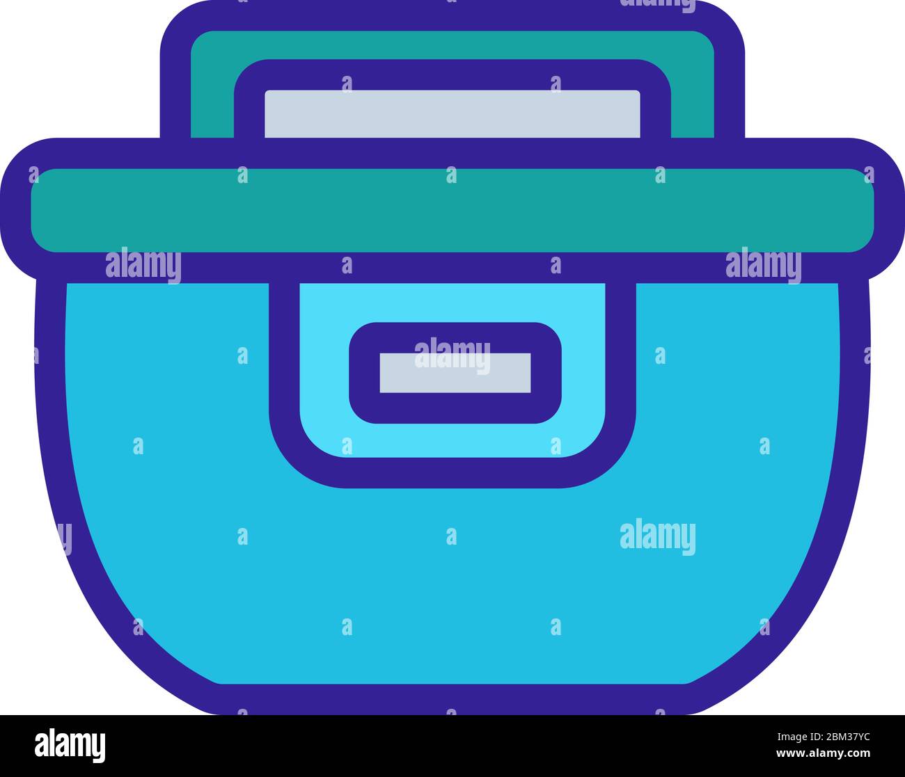 crock-pot with timing icon vector outline illustration Stock Vector ...