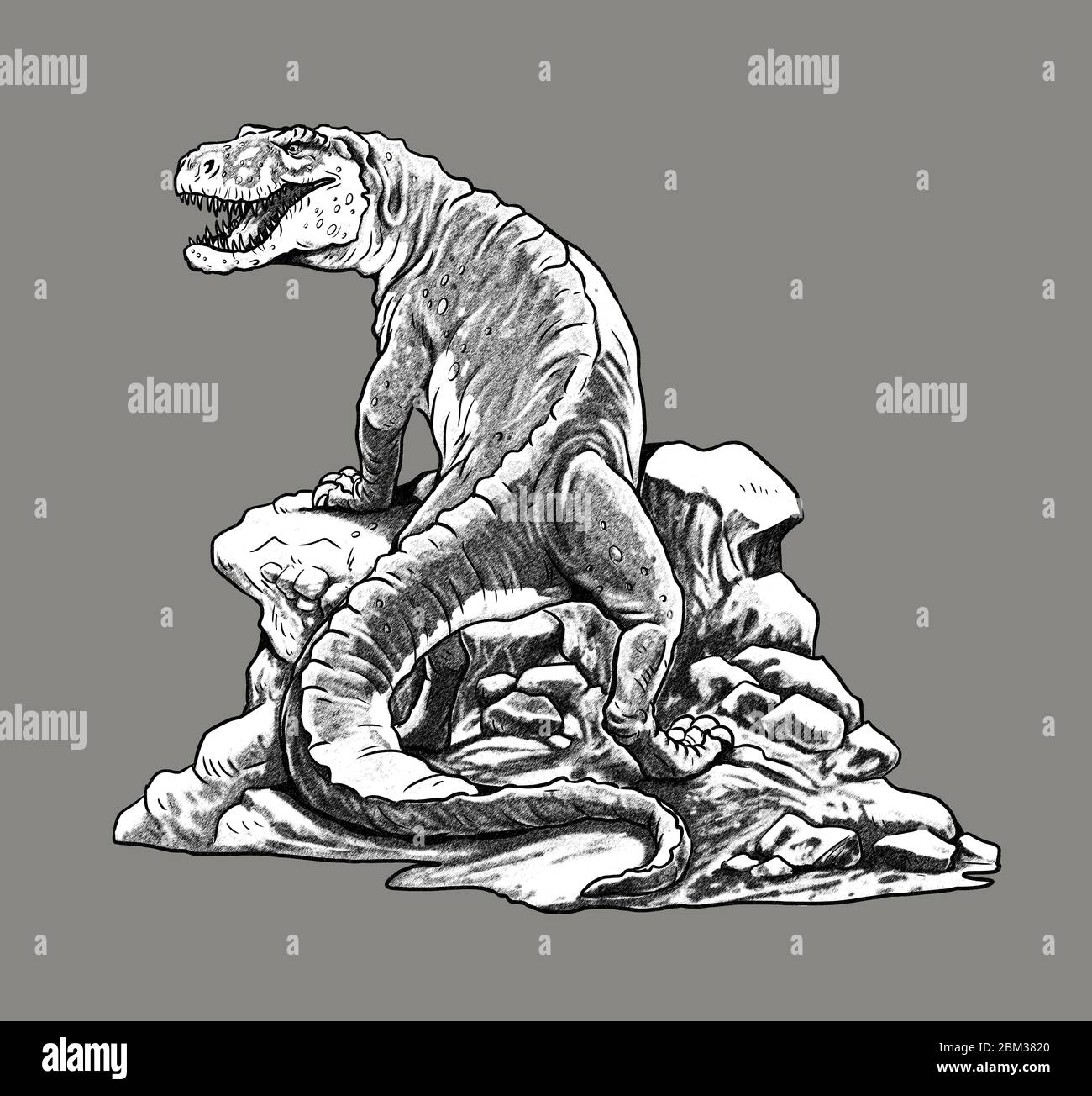 Carnivorous dinosaur - Postosuchus. Dino isolated drawing. Prehistoric ...