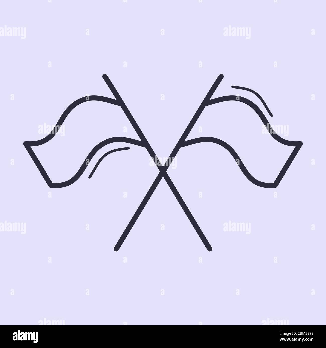 Two Flags Crossed, Doodle Style Sketch Illustration Hand Drawn flag ...