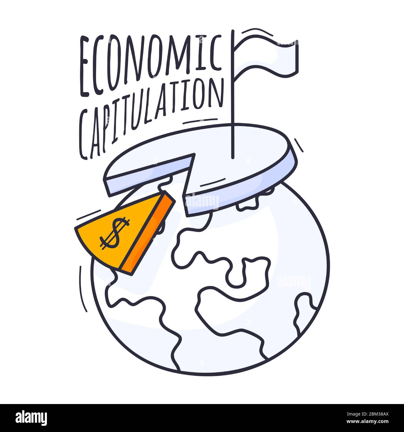 The concept of an economic crisis. Vector illustration is hand-drawn in ...